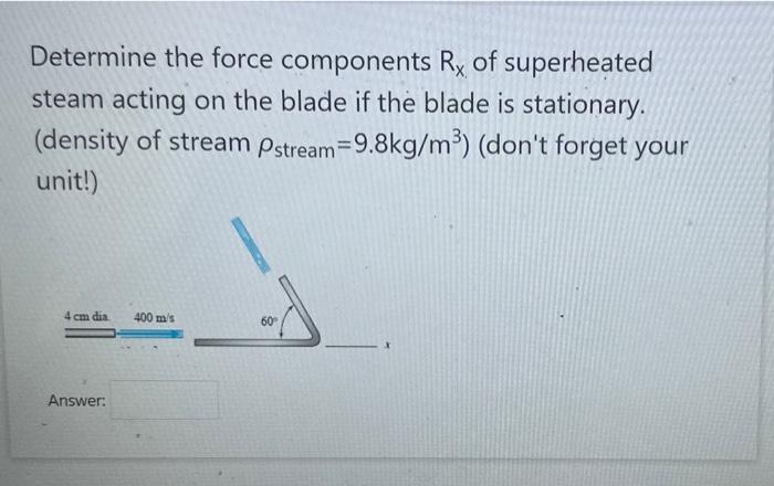 Solved Determine the force components Rx of superheated | Chegg.com