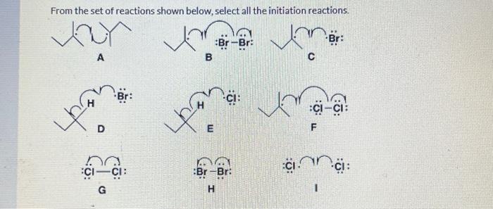 Solved From the set of reactions show below, select all the | Chegg.com