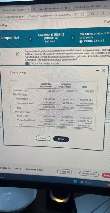 Solved Zapata makes handheld calculators in two models-basic | Chegg.com
