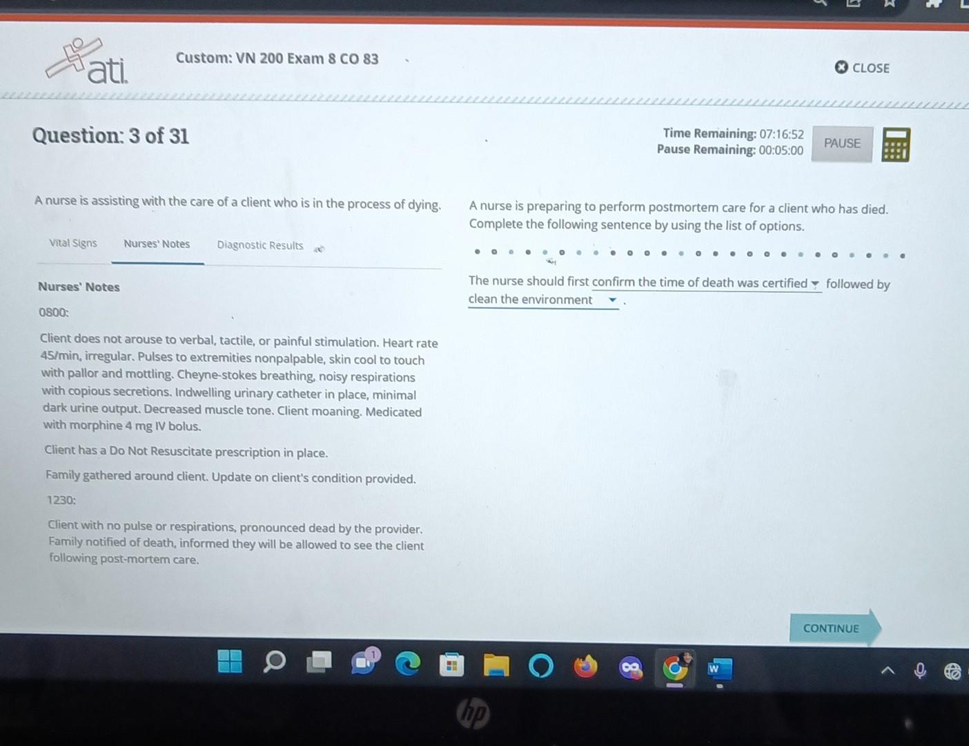 Solved the nurses preparing to perform post-mortem care | Chegg.com
