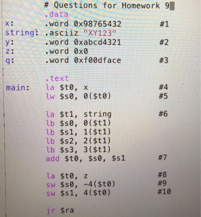 Solved Use the code given and put it into QtSPIM to fill in | Chegg.com
