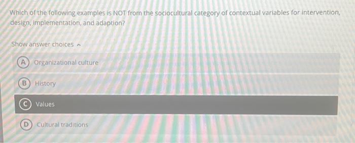Solved Which of the following examples is NOT from the | Chegg.com