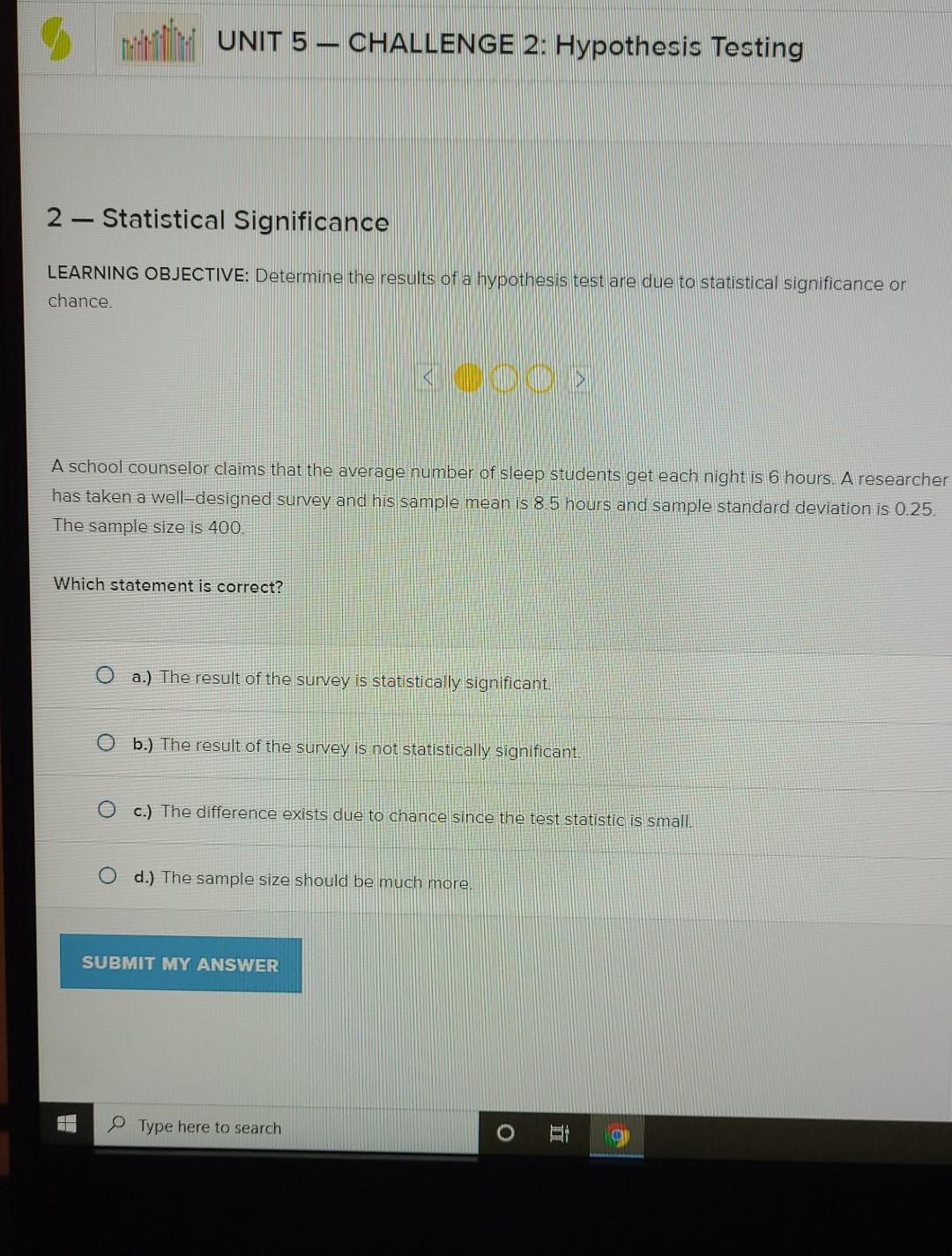 Solved UNIT 5 – CHALLENGE 2: Hypothesis Testing 2 - | Chegg.com