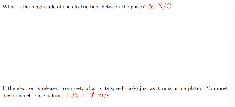 If the electron is released from rest, what is its | Chegg.com