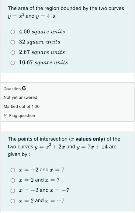 Solved The area of the region bounded by the two curves y=x2 | Chegg.com
