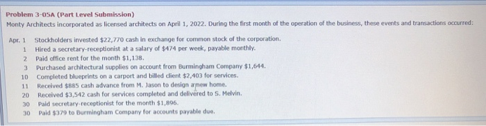 Solved 1 Problem 3-OSA (Part Level Submission) Monty | Chegg.com