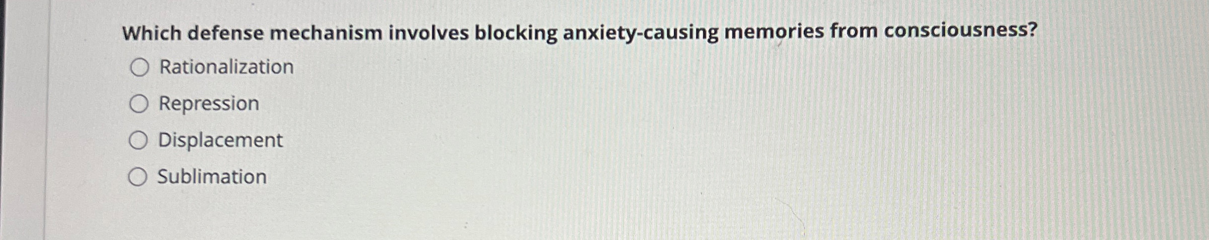 Solved Which defense mechanism involves blocking | Chegg.com