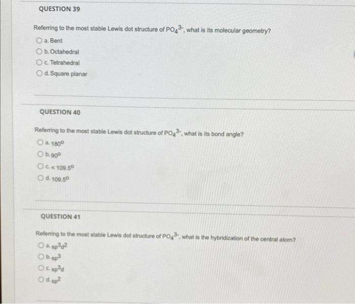 Solved Referring to the most stable Lewis dot structure of | Chegg.com