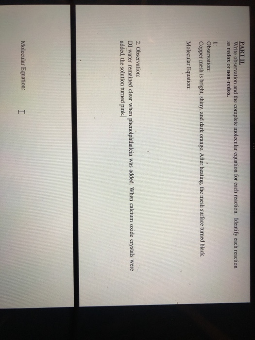 Solved PARTI Write observation, the molecular, complete | Chegg.com