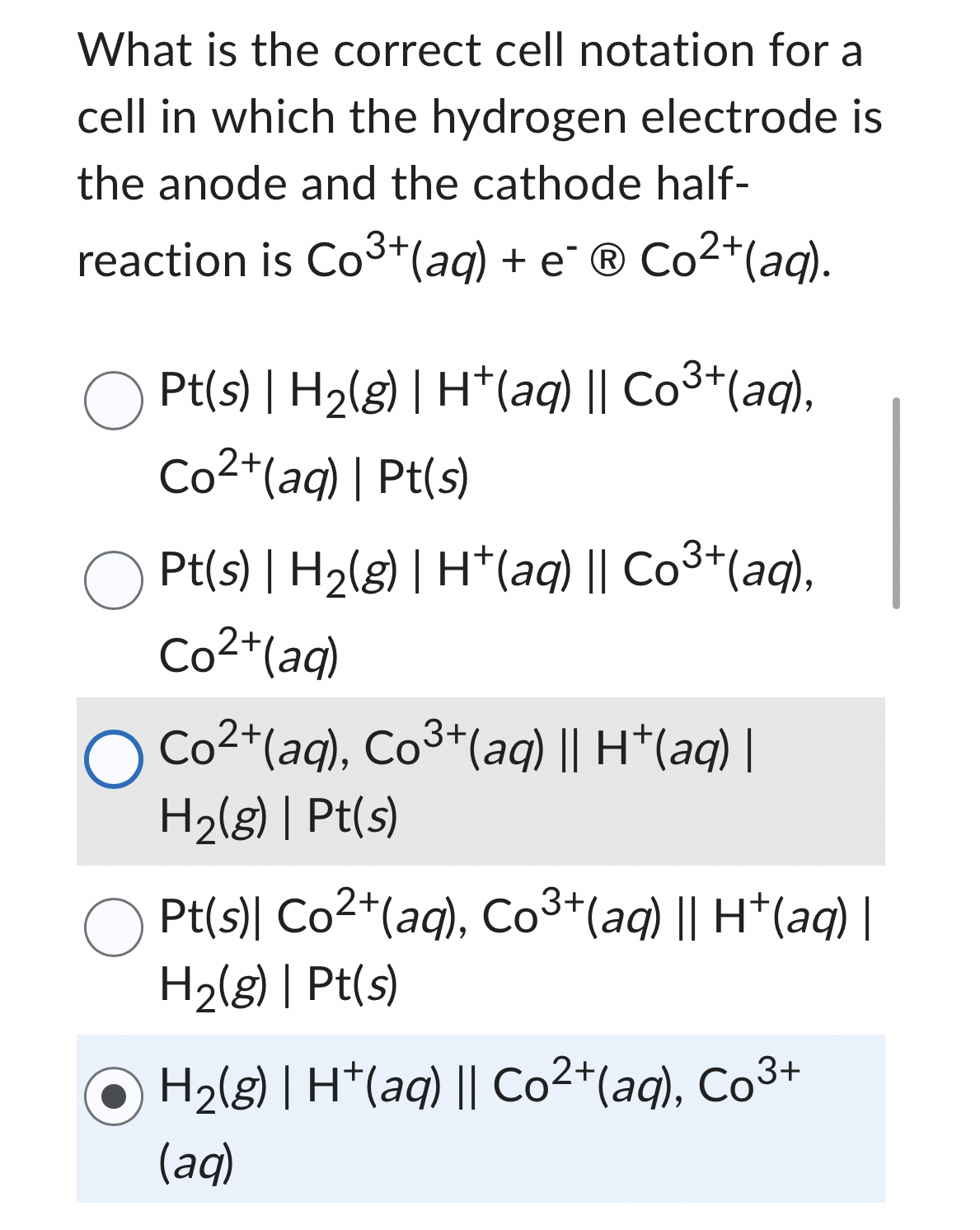 Solved What is the correct cell notation for a cell in which | Chegg.com