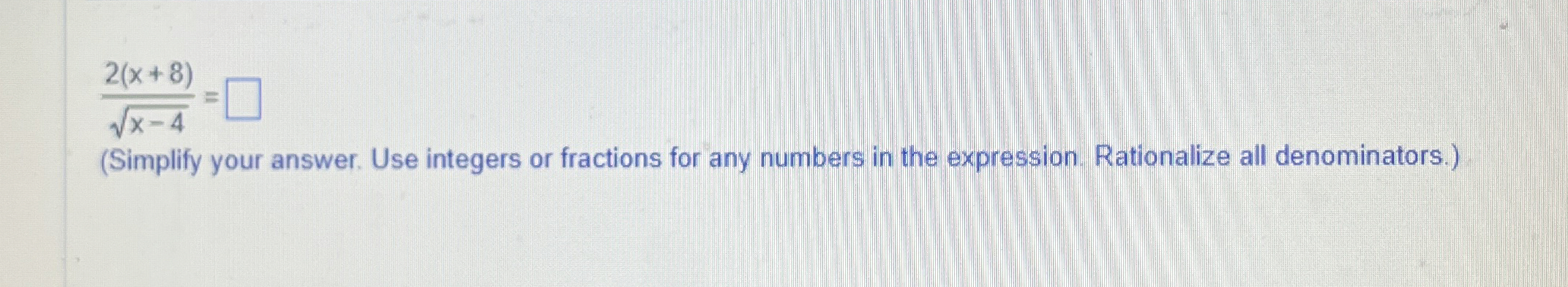 Solved 2(x+8)x-42=(Simplify your answer. Use integers or | Chegg.com