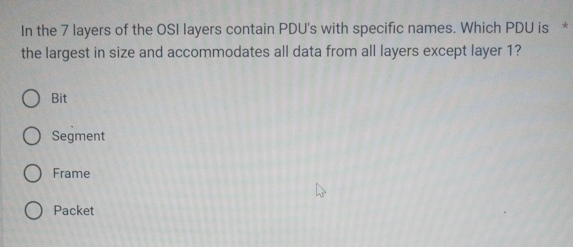 Solved In the 7 layers of the OSI layers contain PDU's with | Chegg.com