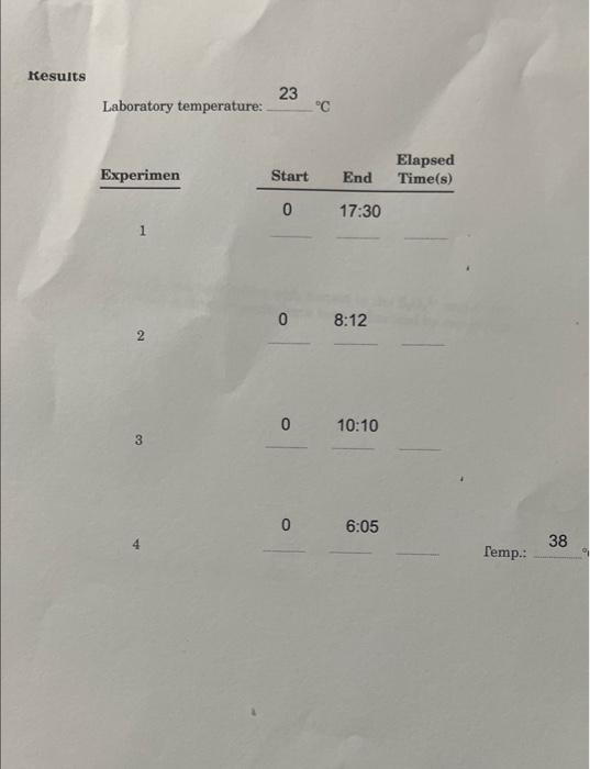 Laboratory temperature: 23∘C1. a. Calculate the | Chegg.com