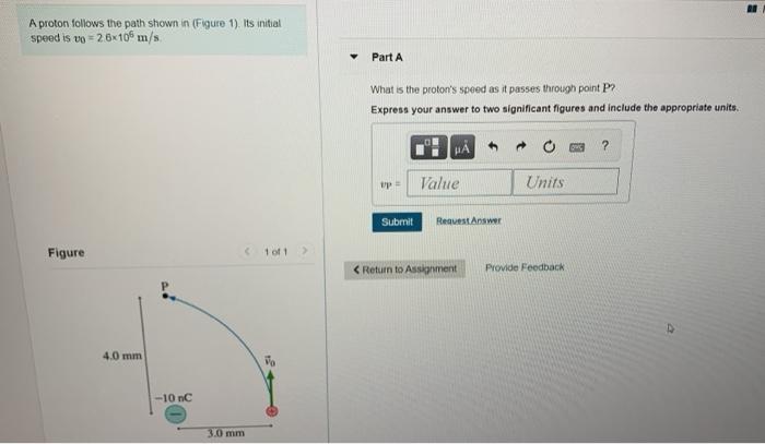 Solved A proton follows the path shown in (Figure 1). Its | Chegg.com