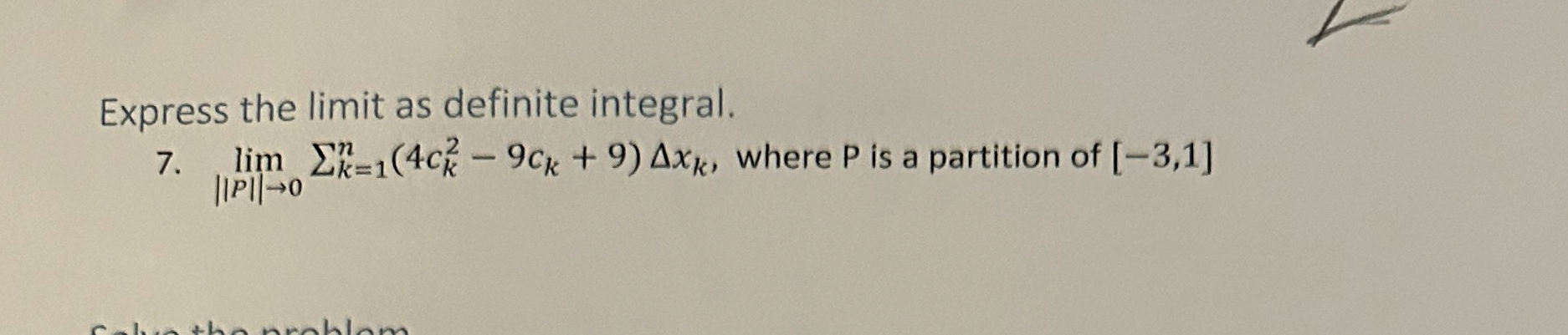 Solved Express the limit as definite | Chegg.com
