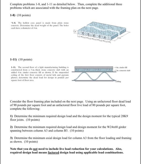 Solved Complete problems 1-8, and 1-11 as detailed below. | Chegg.com