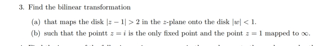 Solved Find the bilinear transformation(a) ﻿that maps the | Chegg.com