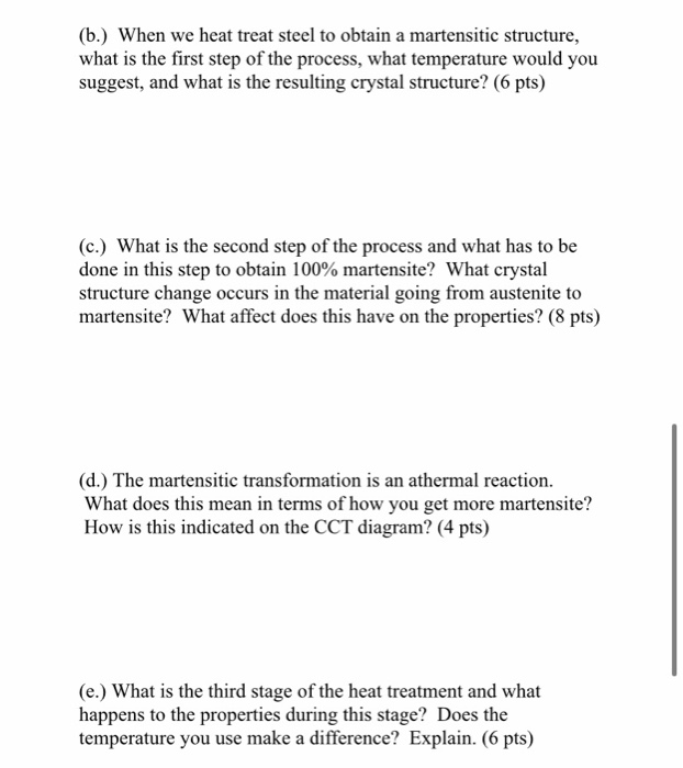 Solved 3. You are given the CTT diagram for a steel below. | Chegg.com