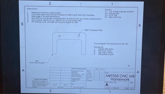 write a mill CNC code for this assigment.B | Chegg.com