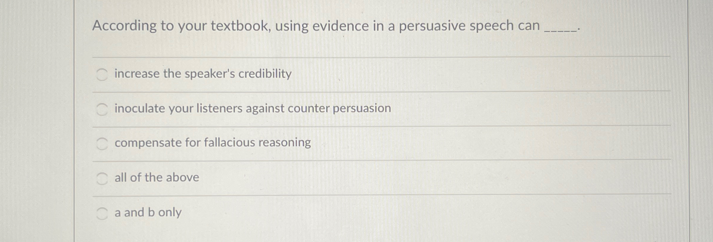 Solved According to your textbook, using evidence in a | Chegg.com
