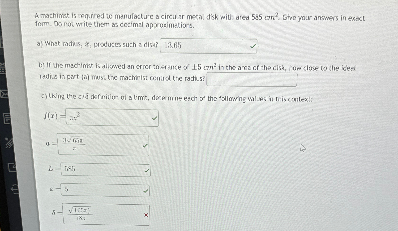 Solved A machinist is required to manufacture a circular | Chegg.com