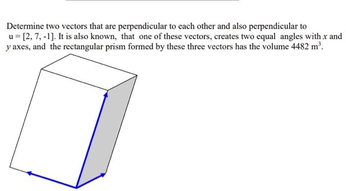 Solved Determine two vectors that are perpendicular to each | Chegg.com