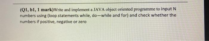 Solved (Q1, b1, 1 mark)Write and implement a JAVA object | Chegg.com