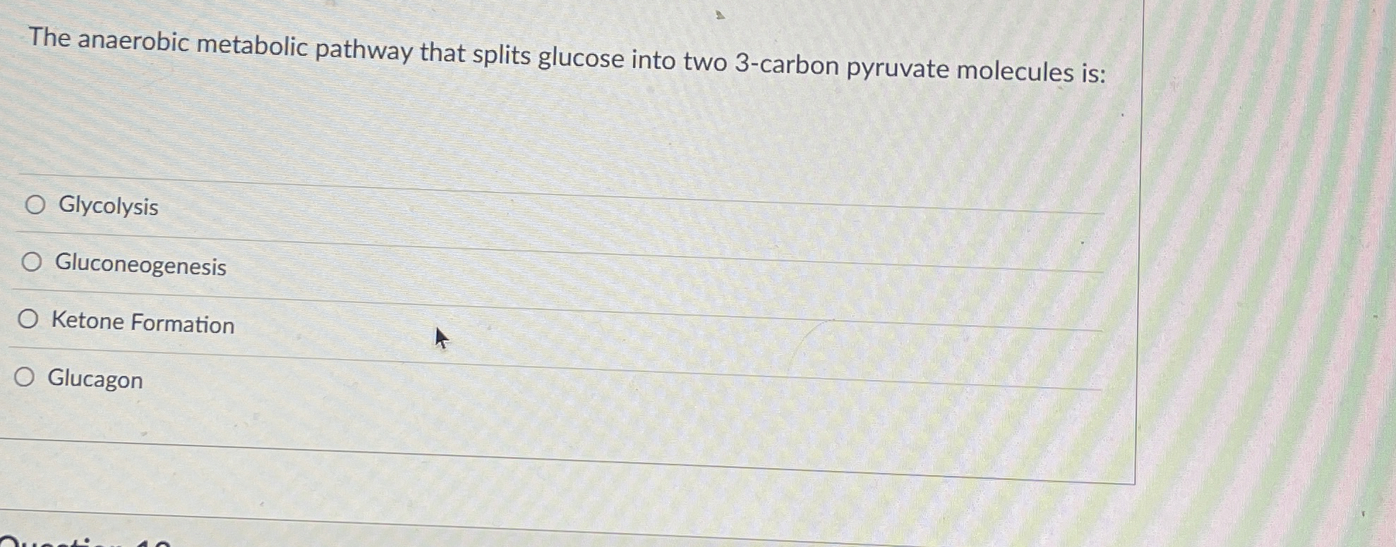 Solved The anaerobic metabolic pathway that splits glucose | Chegg.com