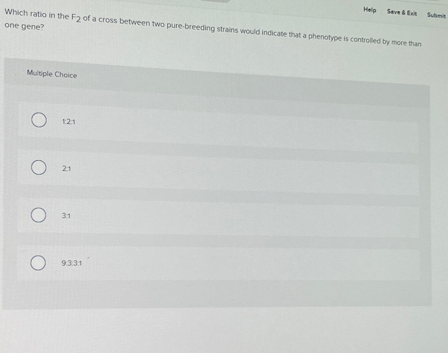 Solved Which ratio in the F2 ﻿of a cross between two | Chegg.com