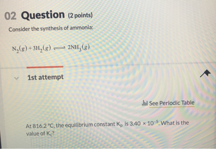 Solved 02 Question (2 points) Consider the synthesis of | Chegg.com