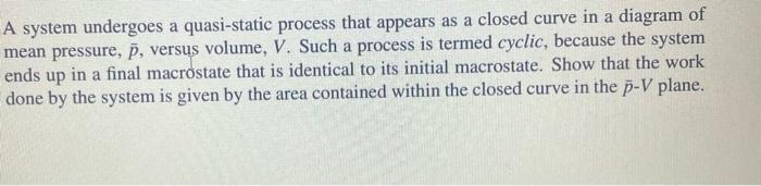 Solved A system undergoes a quasi-static process that | Chegg.com