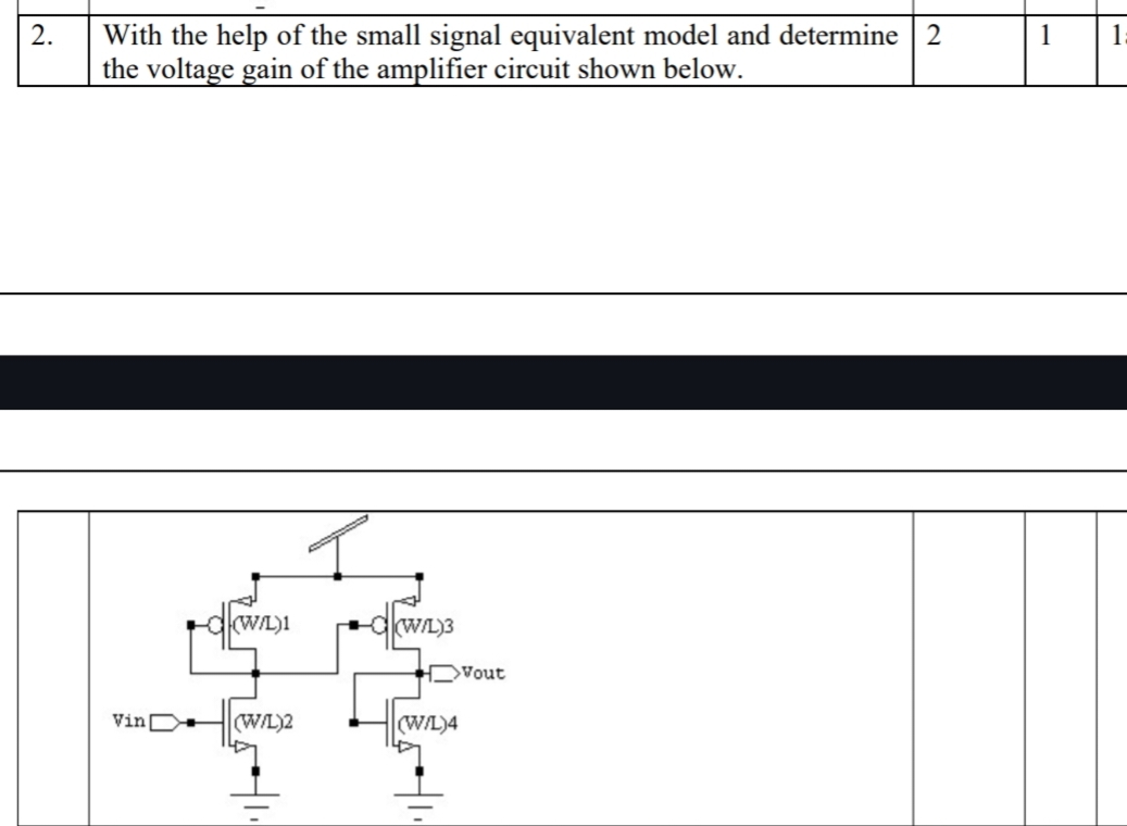 Solved \table[[2., ﻿With the help of ﻿the small signal | Chegg.com