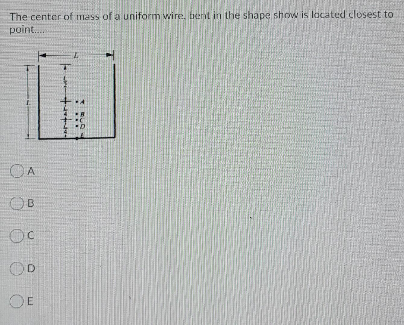 Solved The center of mass of a uniform wire, bent in the | Chegg.com