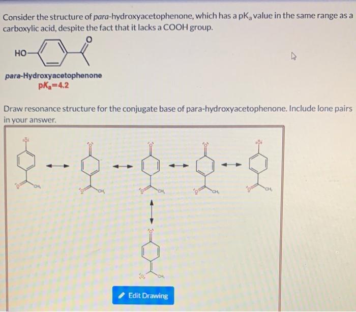 Solved Consider the structure of para-hydroxyacetophenone, | Chegg.com