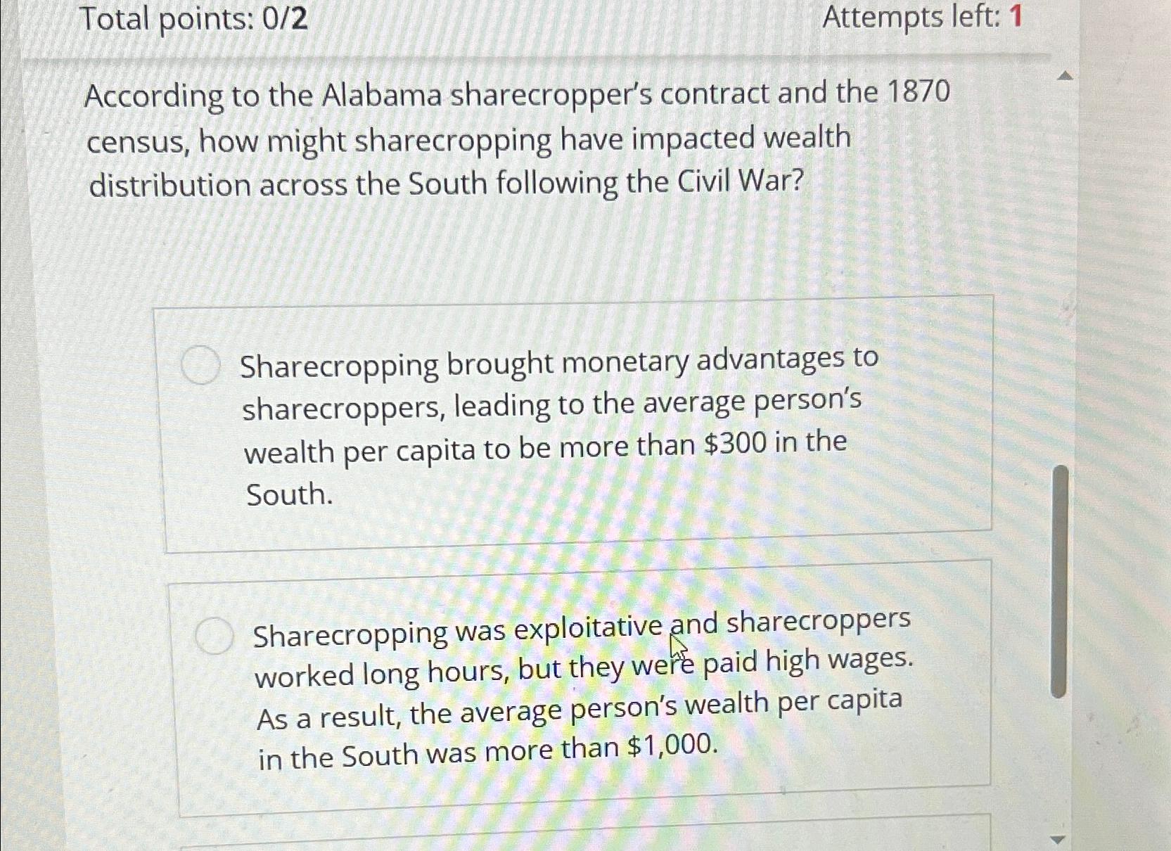 Solved Total points: 02Attempts left: 1According to the | Chegg.com
