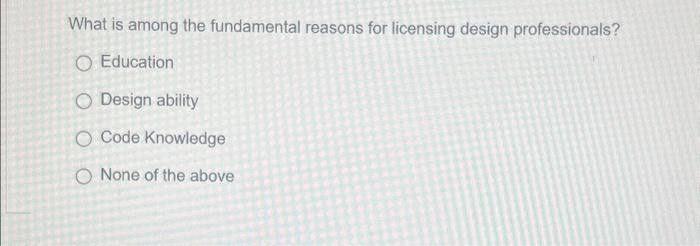 Solved What is among the fundamental reasons for licensing | Chegg.com