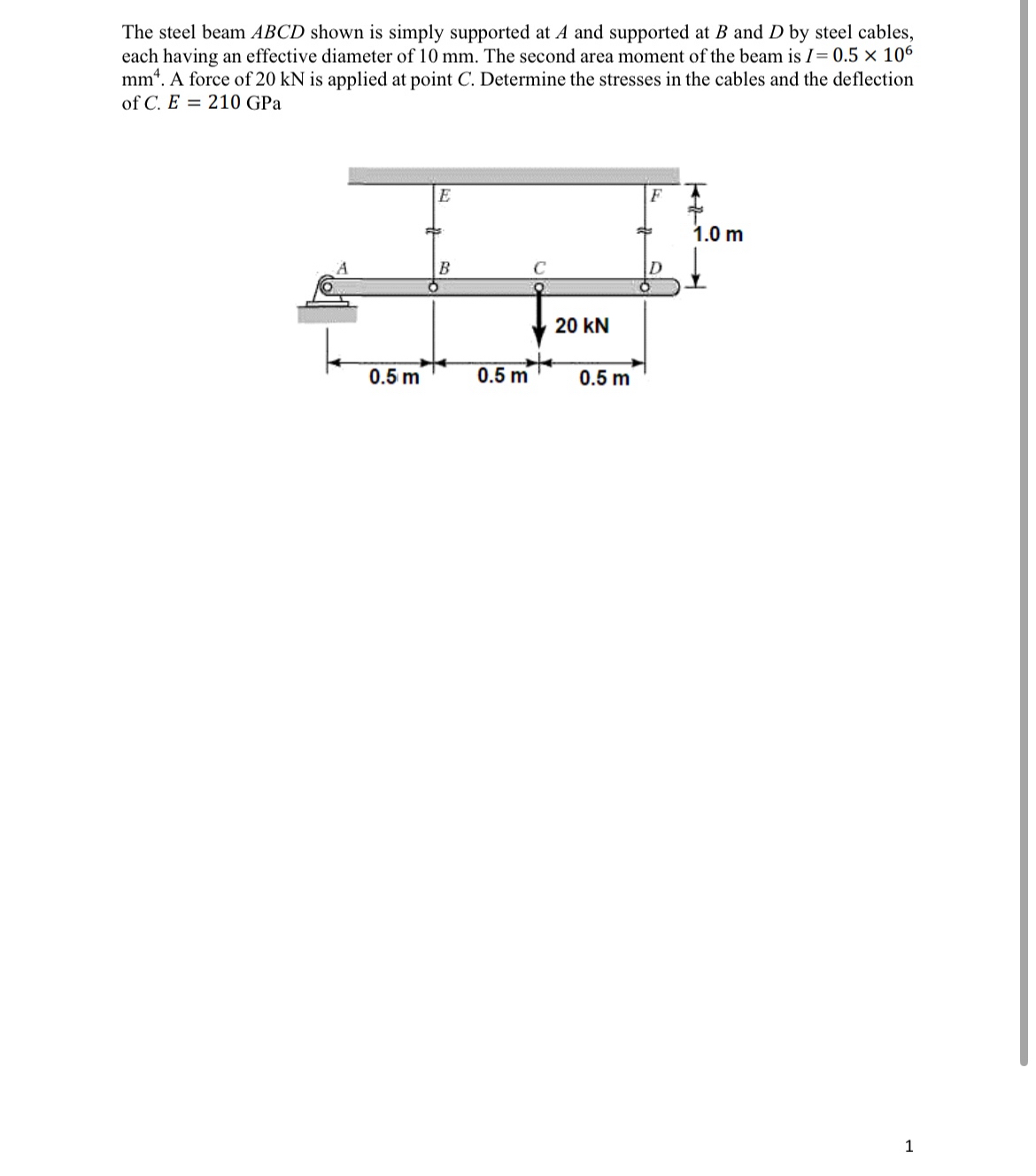 Solved by an EXPERT The steel beam ABCD shown is simply supported at A | Chegg.com