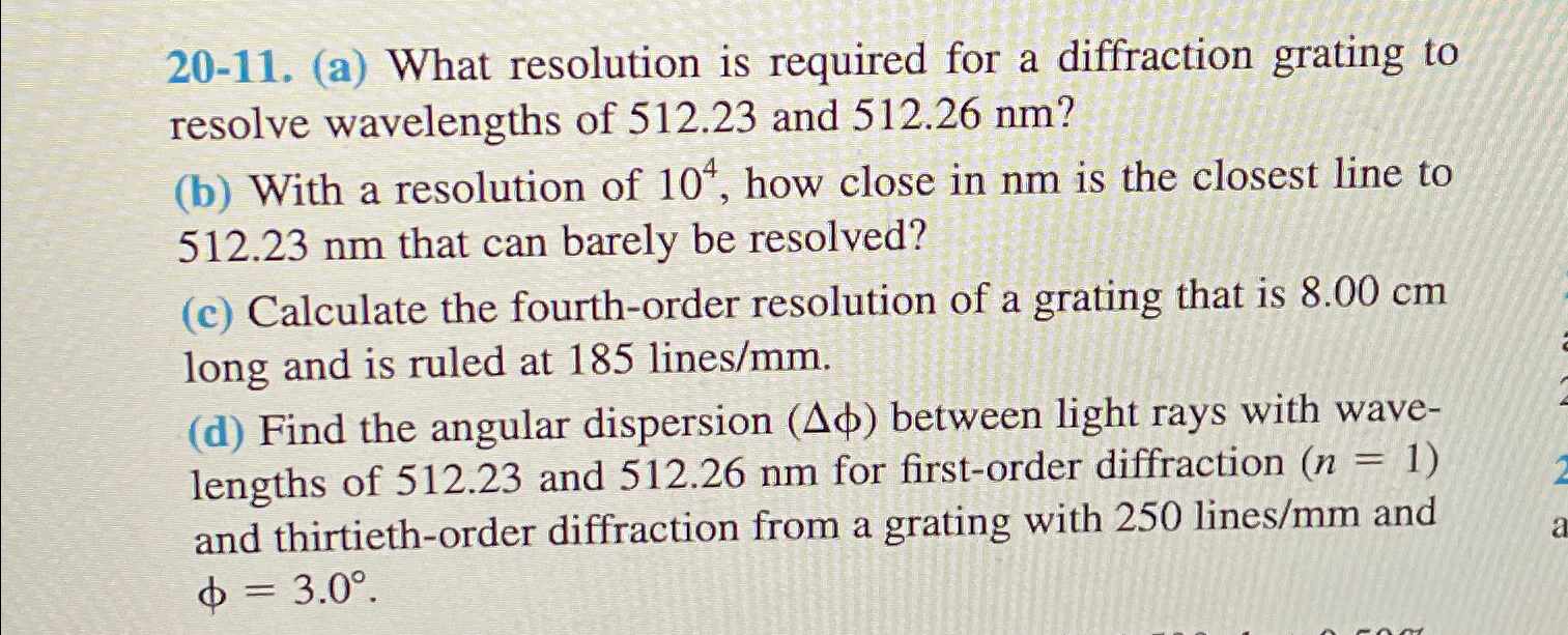 Solved 20-11. (a) ﻿What resolution is required for a | Chegg.com