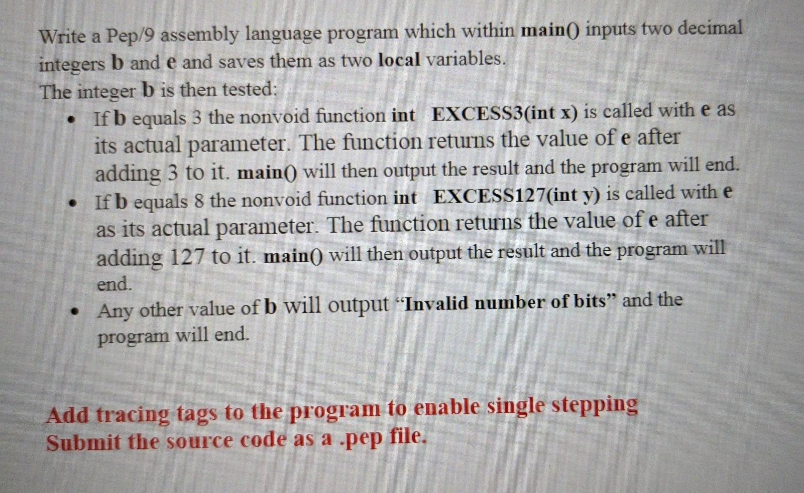 Write a Pep/9 assembly language program which within | Chegg.com