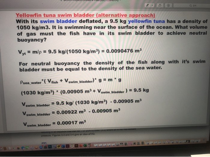 Solved Q Yellowfin tuna swim bladder (alternative approach) | Chegg.com