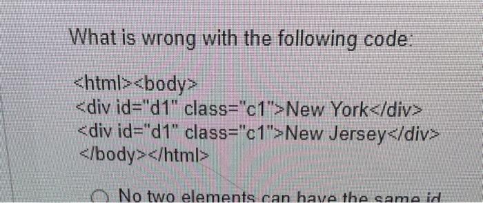 Solved What is wrong with the following code: htm∣ body