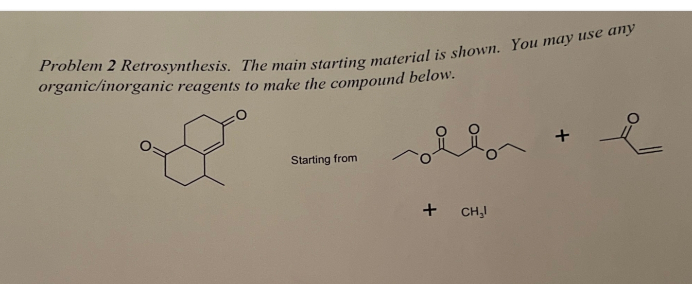 Solved Problem 2 ﻿Retrosynthesis. The main starting material | Chegg.com