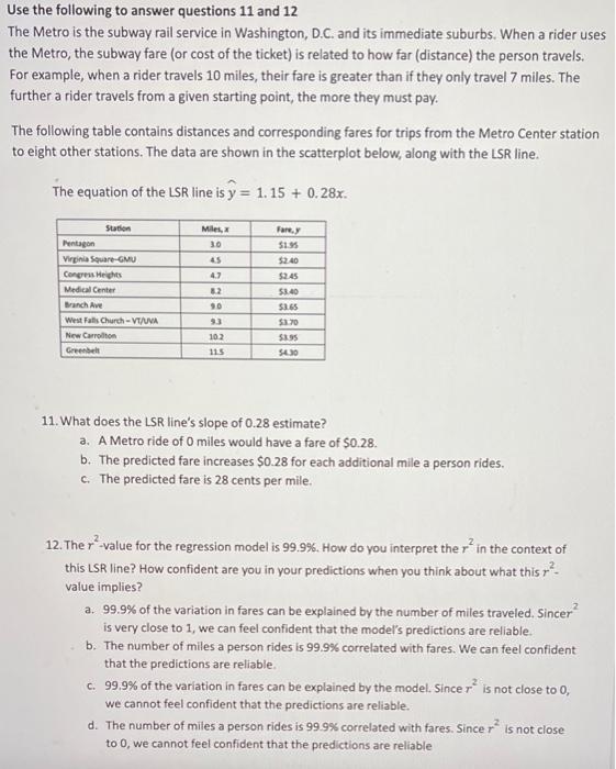 Solved Use the following to answer questions 11 and 12 The | Chegg.com