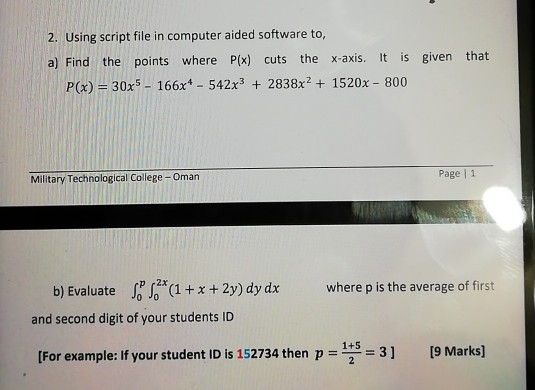 Solved 2. Using script file in computer aided software to, | Chegg.com