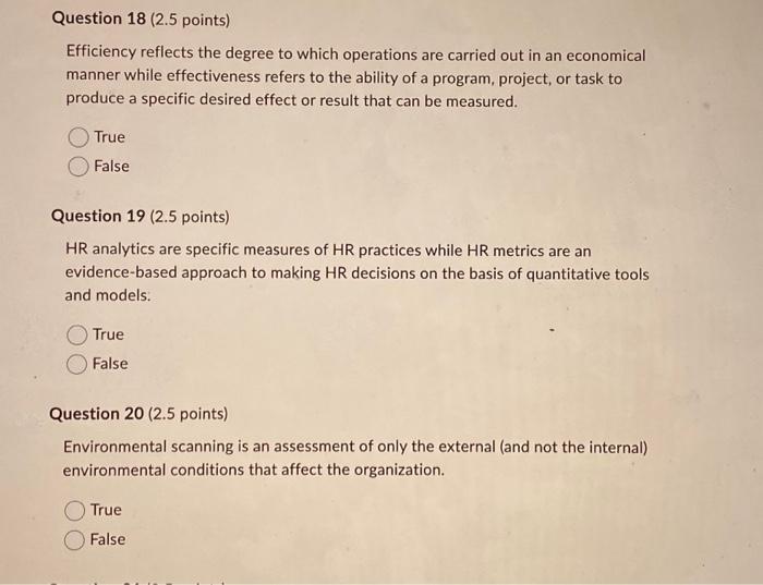 Solved Efficiency reflects the degree to which operations | Chegg.com