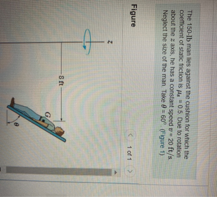 Solved The 150-lb man lies against the cushion for which the | Chegg.com