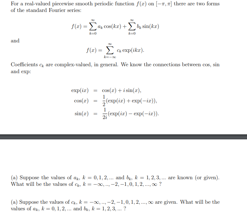 For a real-valued piecewise smooth periodic function | Chegg.com