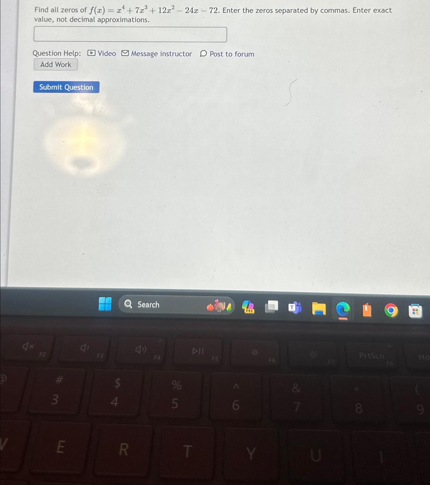 Solved Find all zeros of f(x)=x4+7x3+12x2-24x-72. ﻿Enter the | Chegg.com