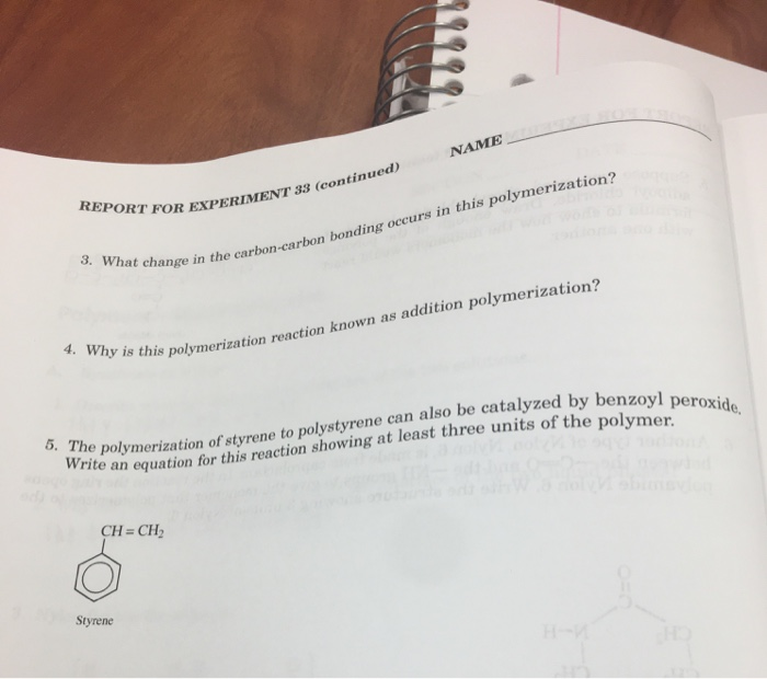 Solved NAME DATE SECTION REPORT FOR EXPERIMENT 33 RI | Chegg.com