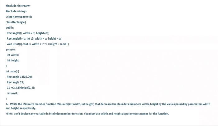Solved Include Include Using Namespace Std Class